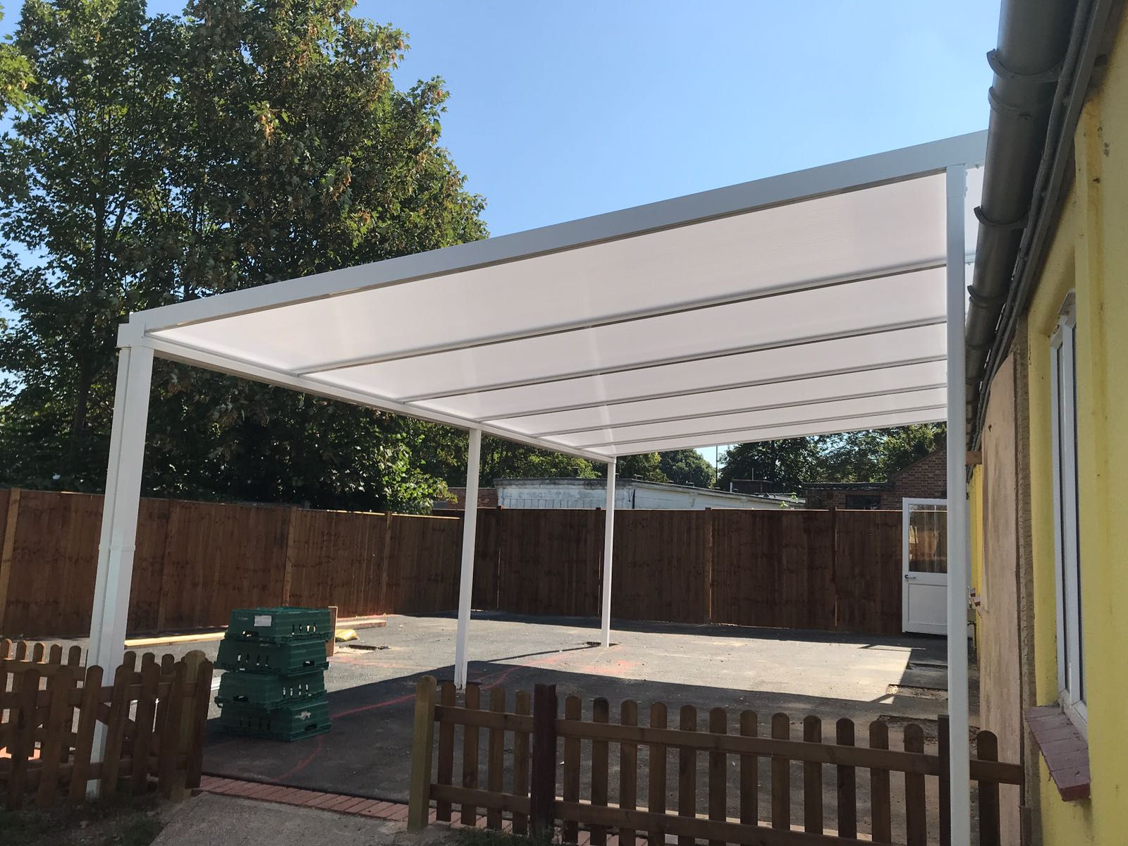 St Cedds School, Wall Mounted Canopy - Able Canopies Ltd