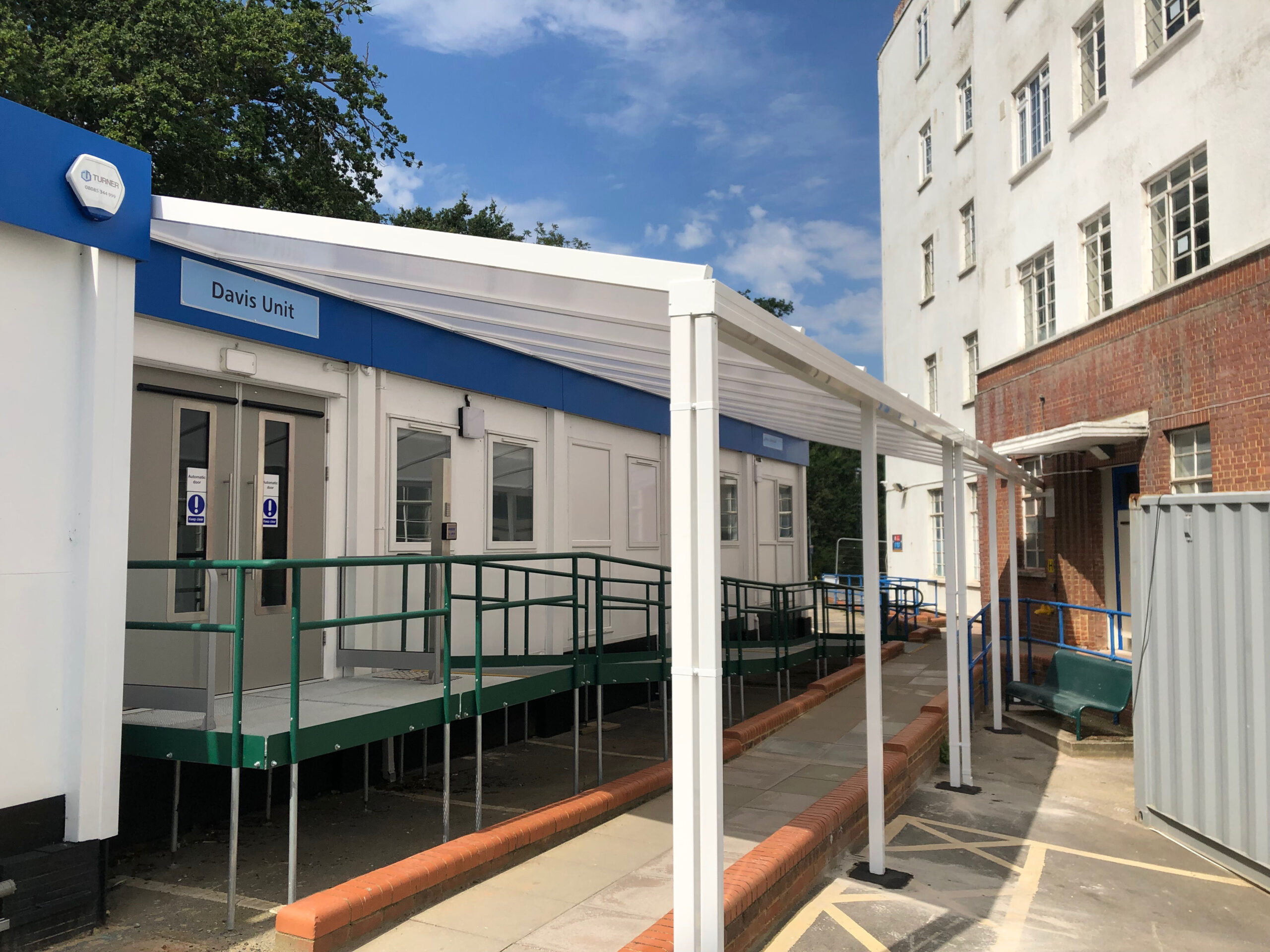 St Helier Hospital, Wall Mounted Canopy - Able Canopies Ltd