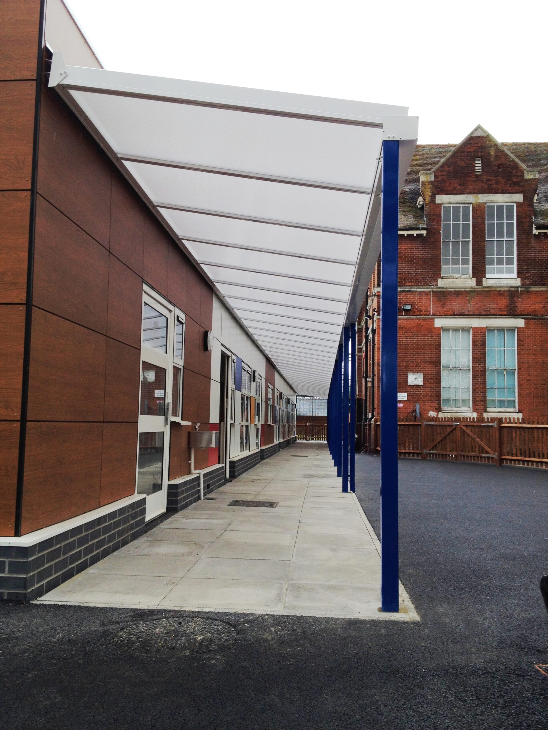 St John's Primary School, Canterbury - Wall Mounted Walkway Canopy ...