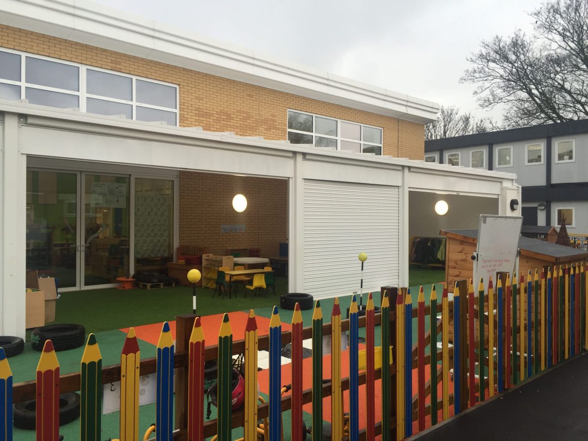 St Marys RC School, Wall Mounted Canopy - Able Canopies Ltd