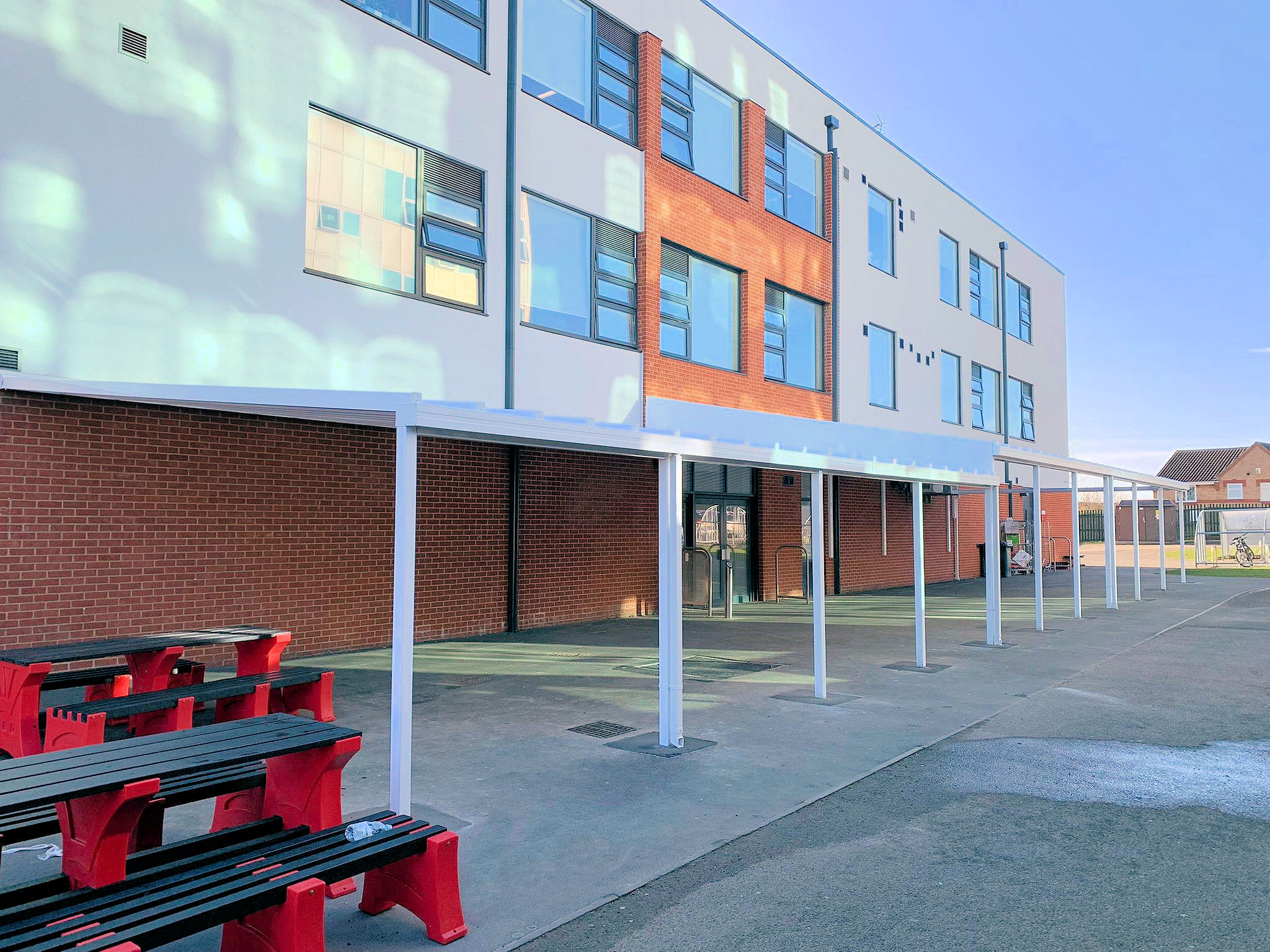 The Fitzwimarc School | School Canopy | Wall Mounted Canopy - Able ...