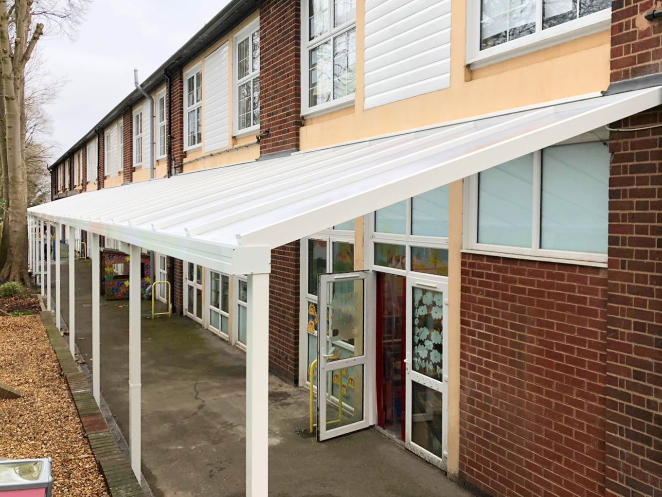 Uplands Manor Primary School. Wall Mounted Canopy | School Canopies ...