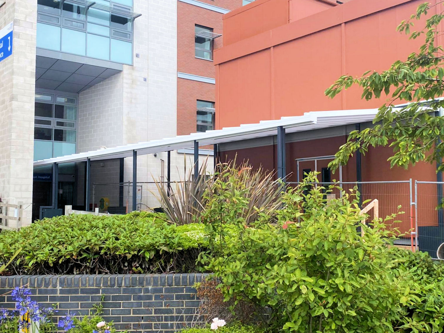 Whiston Hospital | Wall Mounted Canopy Able Canopies Ltd.