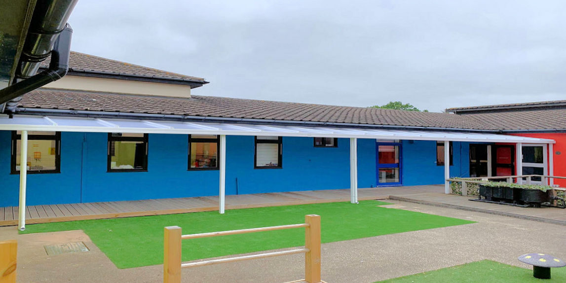Rush Green Primary School - Coniston Wall Mounted Canopy Case Study ...