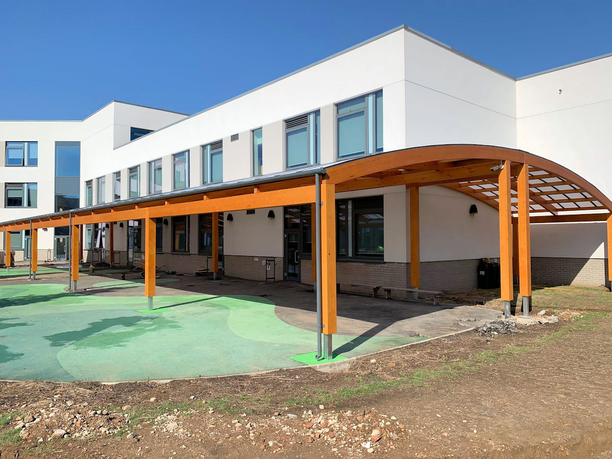 Nishkam Primary School | Timber Canopy | School Canopy - Able Canopies Ltd.